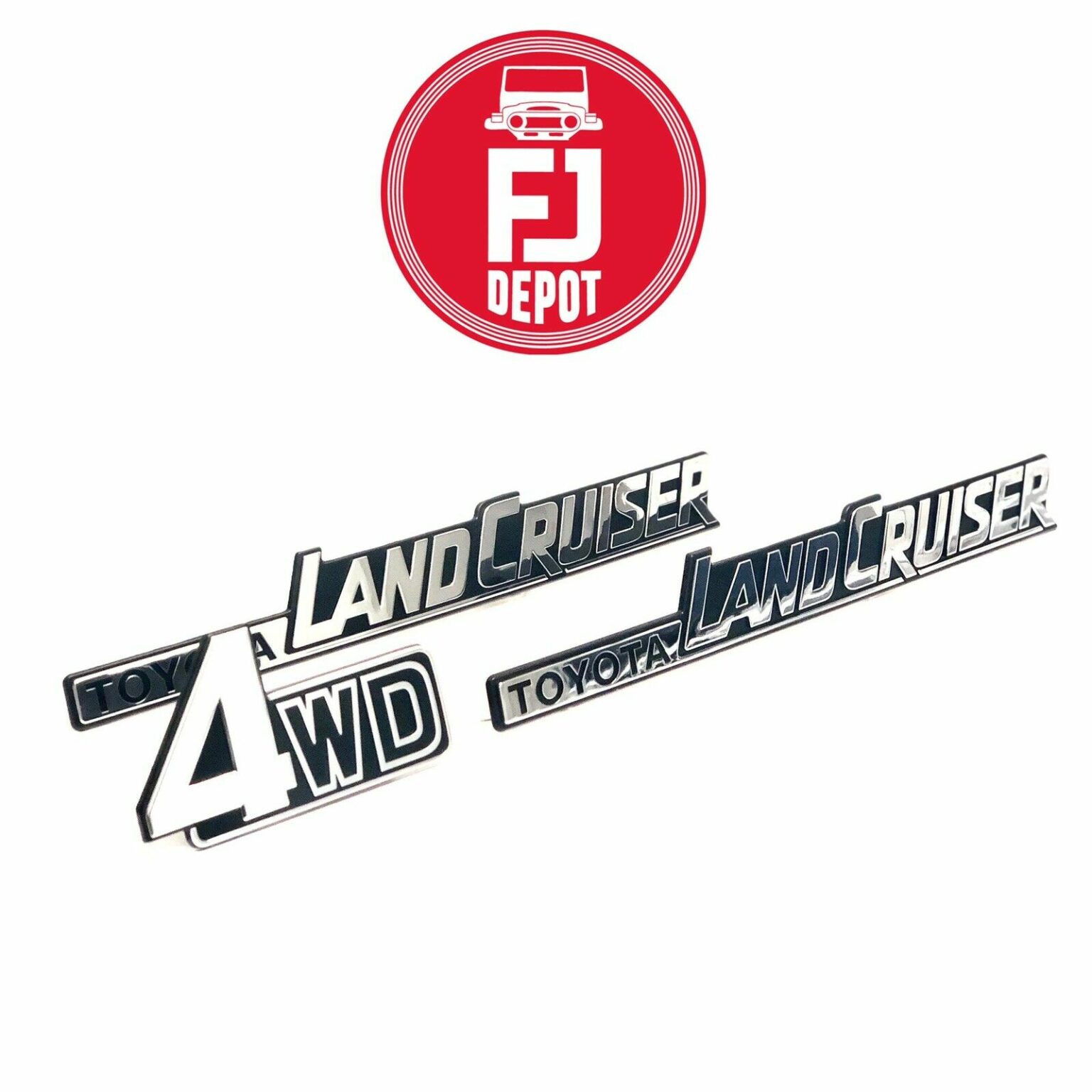 TOYOTA LAND CRUISER FJ60 BJ60 FJ62 REAR QUARTER PANEL 4WD EMBLEMS SET 3 ...